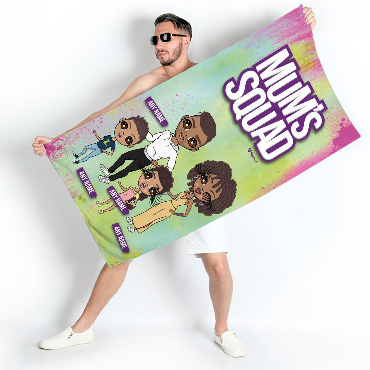 Multi Character Mum's Squad Family Of 4 Beach Towel – Popmoji Aus